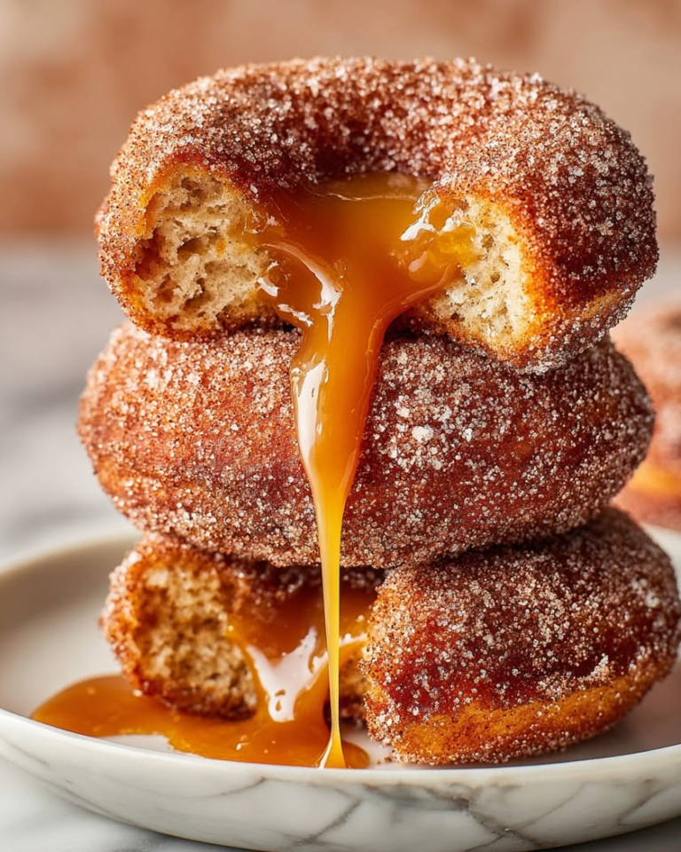Caramel Apple Fritter Recipe with a Molten Cinnamon Core