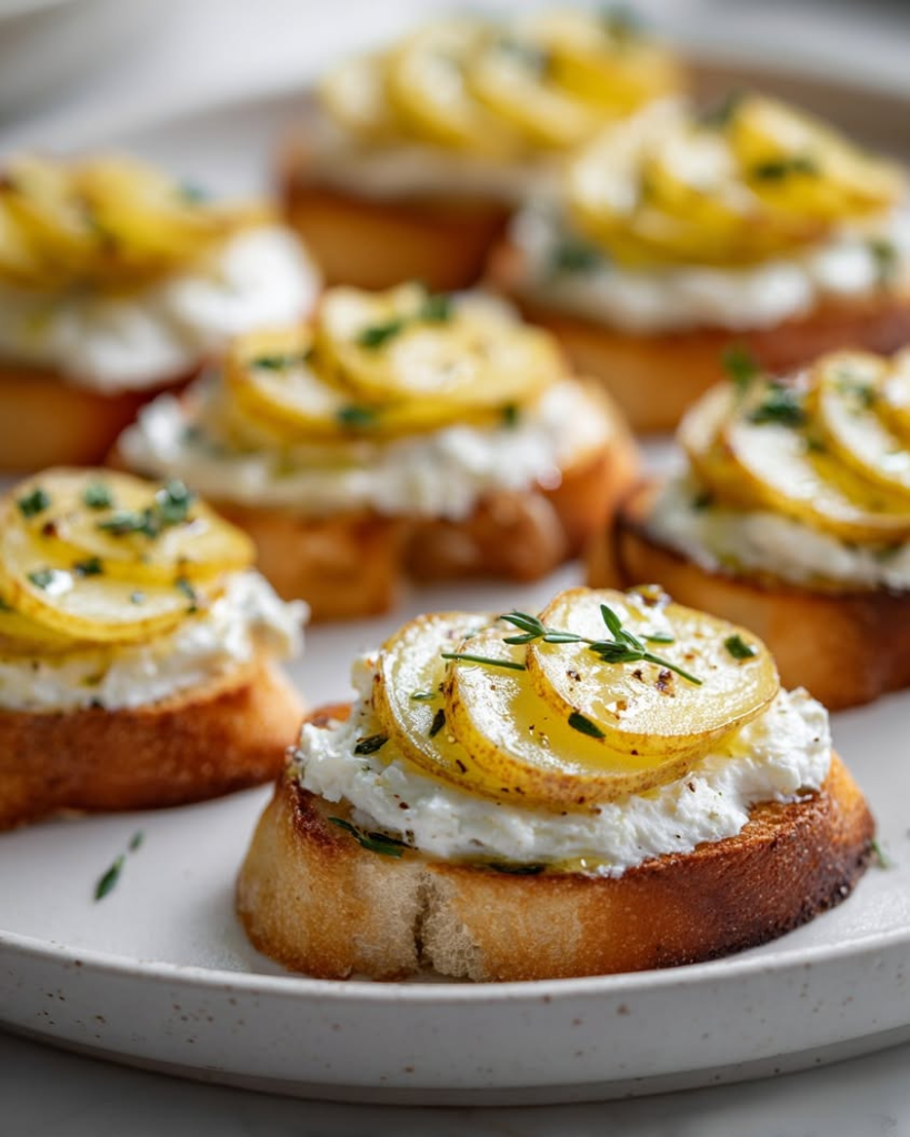 Mini Whipped Feta & Potato Crostini Bites Recipe
