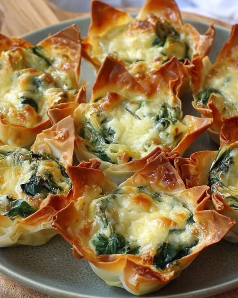 Easy Spinach and Artichoke Wonton Cups Appetizer Recipe