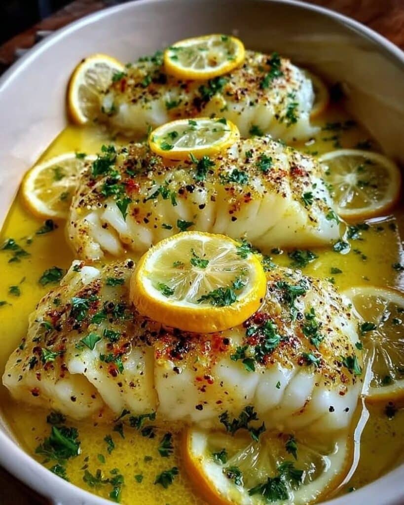 Baked Lemon-Garlic Cod with a Rich Butter Sauce Recipe
