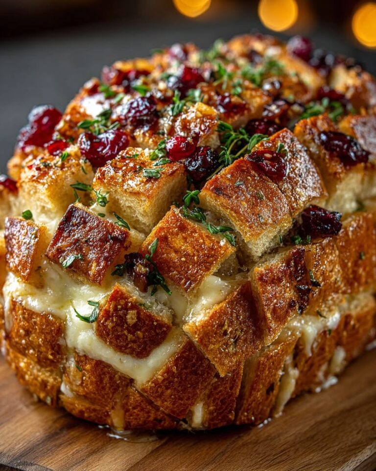 Cranberry Brie Honey Sourdough Pull-Apart Bread Recipe