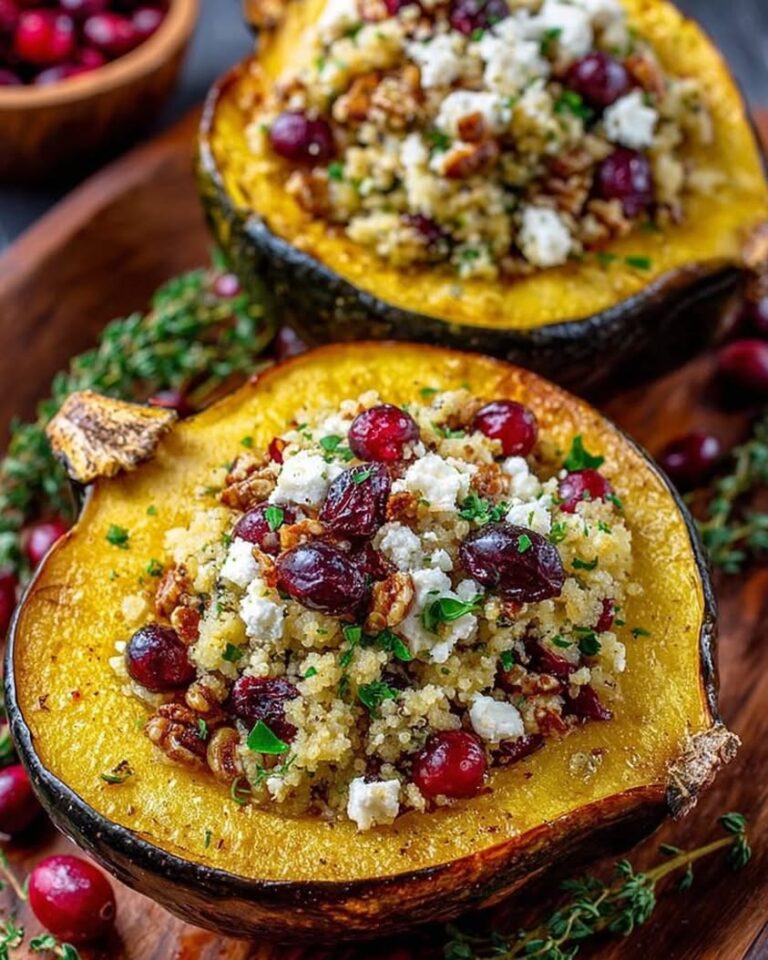 Savory Cranberry Feta Stuffed Acorn Squash for a Festive Meal