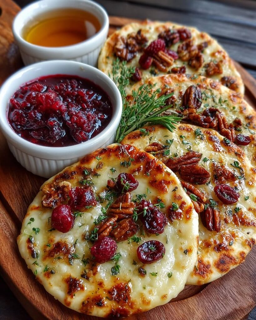 Crispy Brie and Cranberry Flatbread with Raspberry Honey Glaze