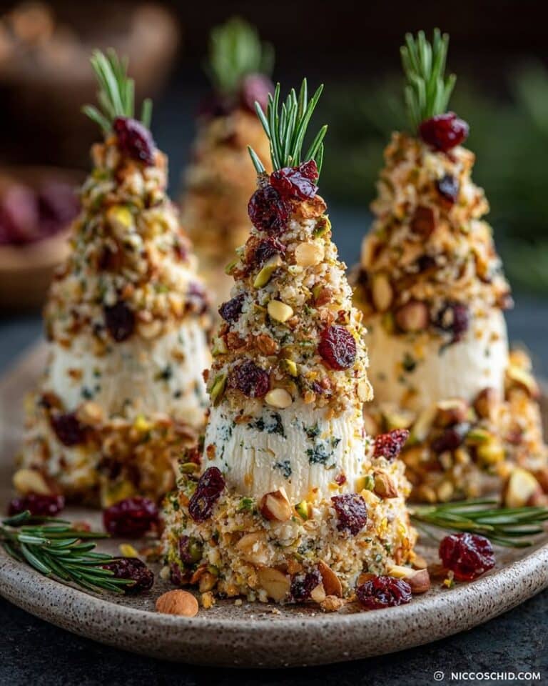Festive Pistachio-Cranberry Holiday Cheese Trees for Your Party