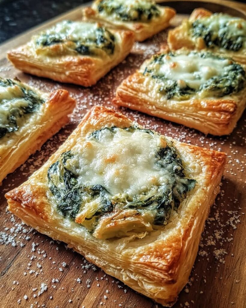 Easy Spinach Artichoke Puff Pastry Squares Appetizer Recipe