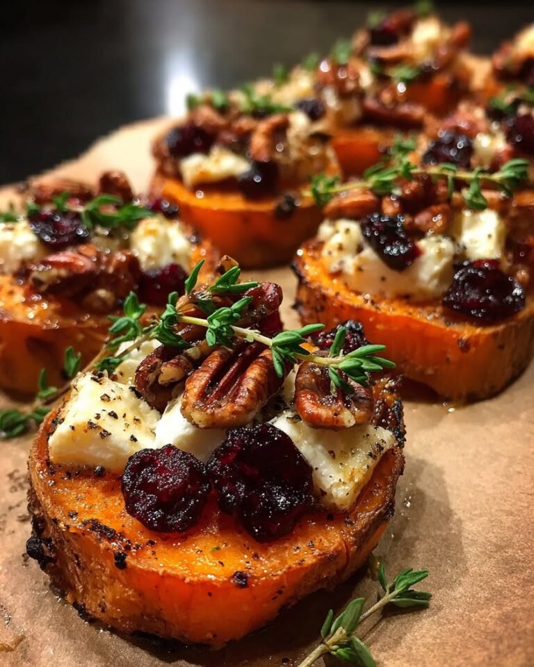 Sweet Potato Rounds with Brie, Cranberry, and Pecans