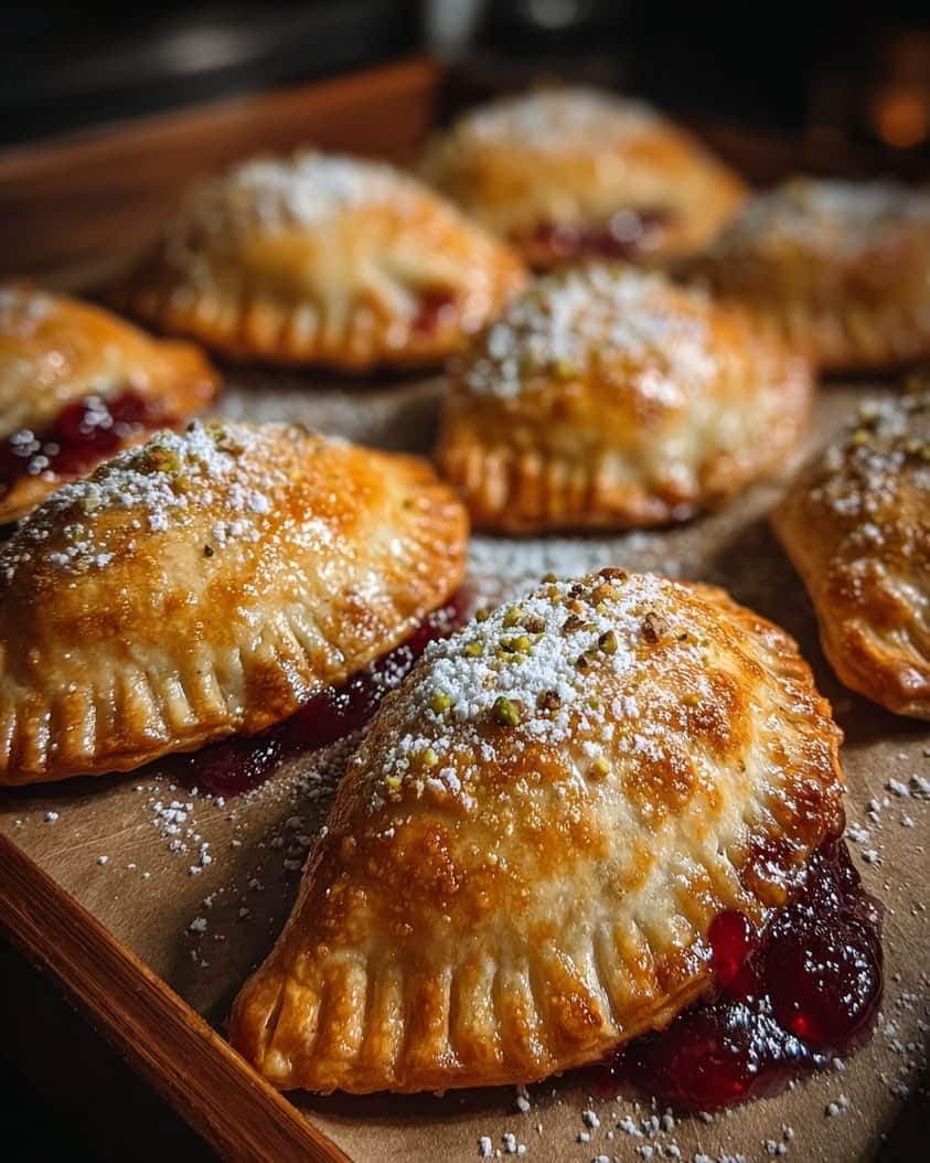 Mini Cranberry Brie Hand Pies with Pistachio Sugar Crunch