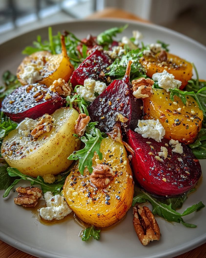 Roasted Beet and Pear Salad with Feta: A Vibrant Fall Recipe