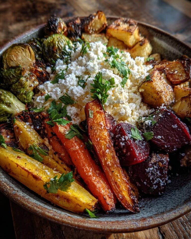 Roasted Winter Veggie Bowl with Dreamy Whipped Feta Snow