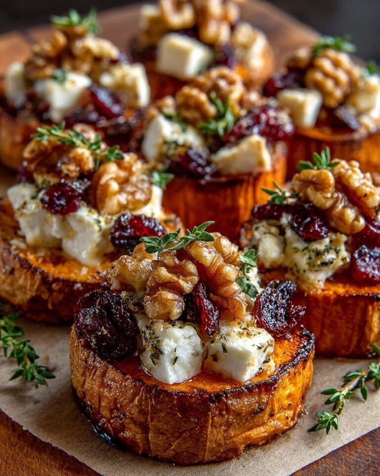 Sweet Potato Rounds with Brie, Cranberries, and Walnuts