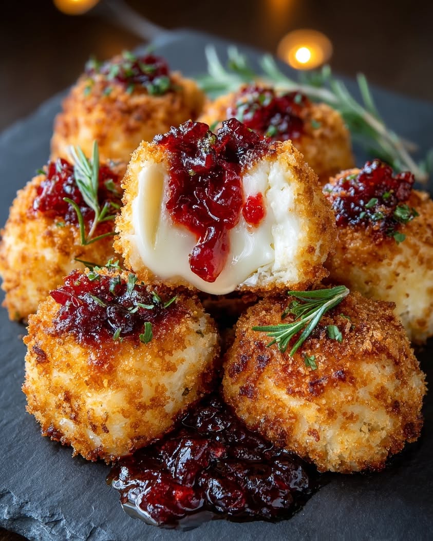 Crispy Brie Bombs with a Cranberry Explosion Center Recipe