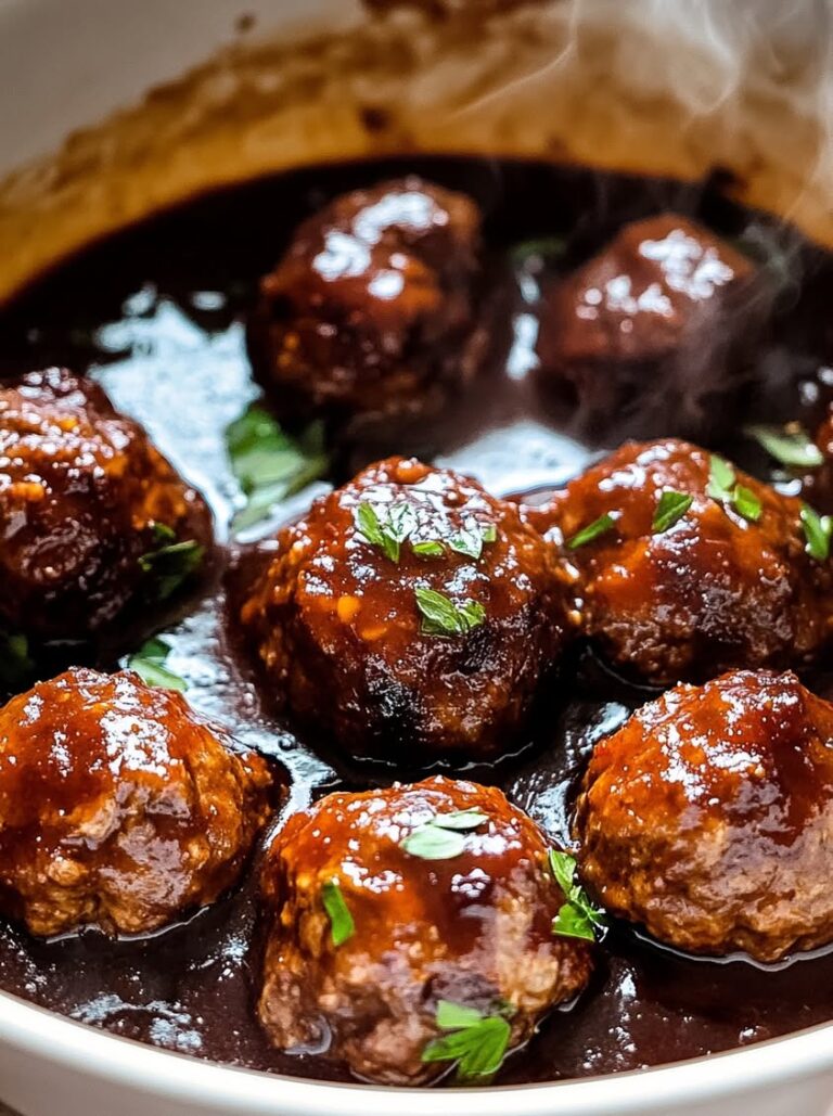 Braised Beef Meatballs in Red Wine Gravy