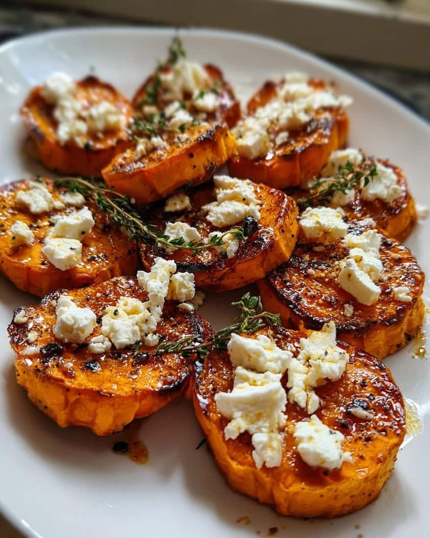 Roasted Sweet Potato Rounds with Whipped Feta