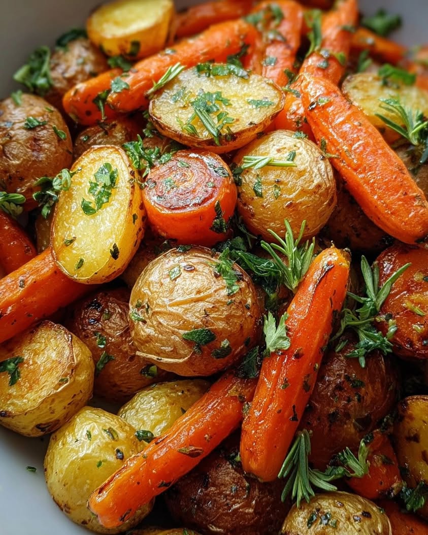 Rustic Roasted Potatoes and Carrots