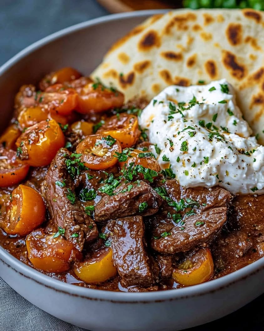 Silky Roast Beef and Burrata Salad with Heirloom Tomatoes Recipe