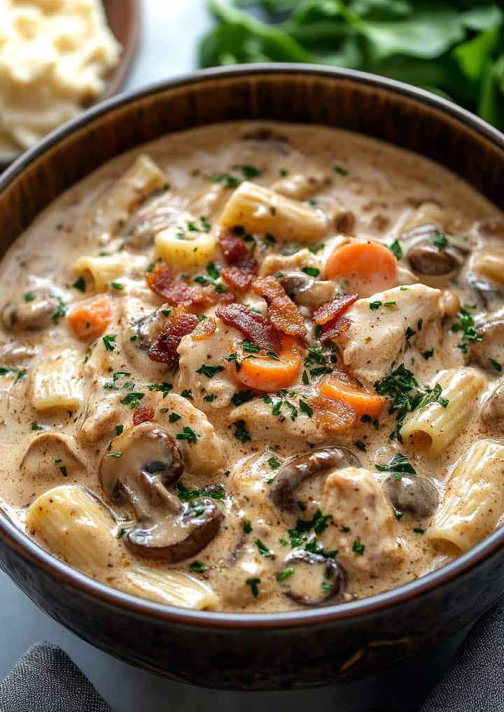 Golden Chicken Stroganoff with Wattleseed