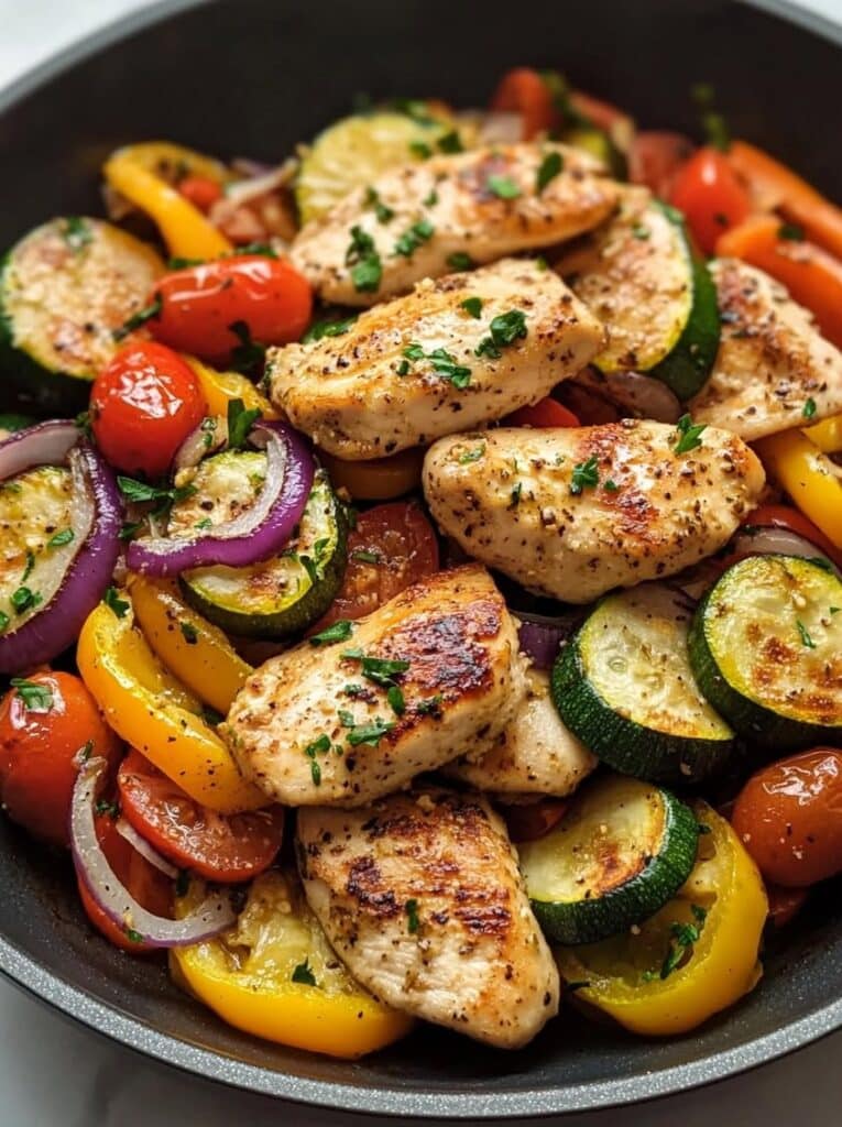 Sun-Kissed Mediterranean Chicken Skillet with Lemon Herb Drizzle