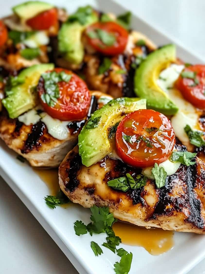 West Coast Grilled Chicken with Avocado, Tomato, and Citrus Salsa