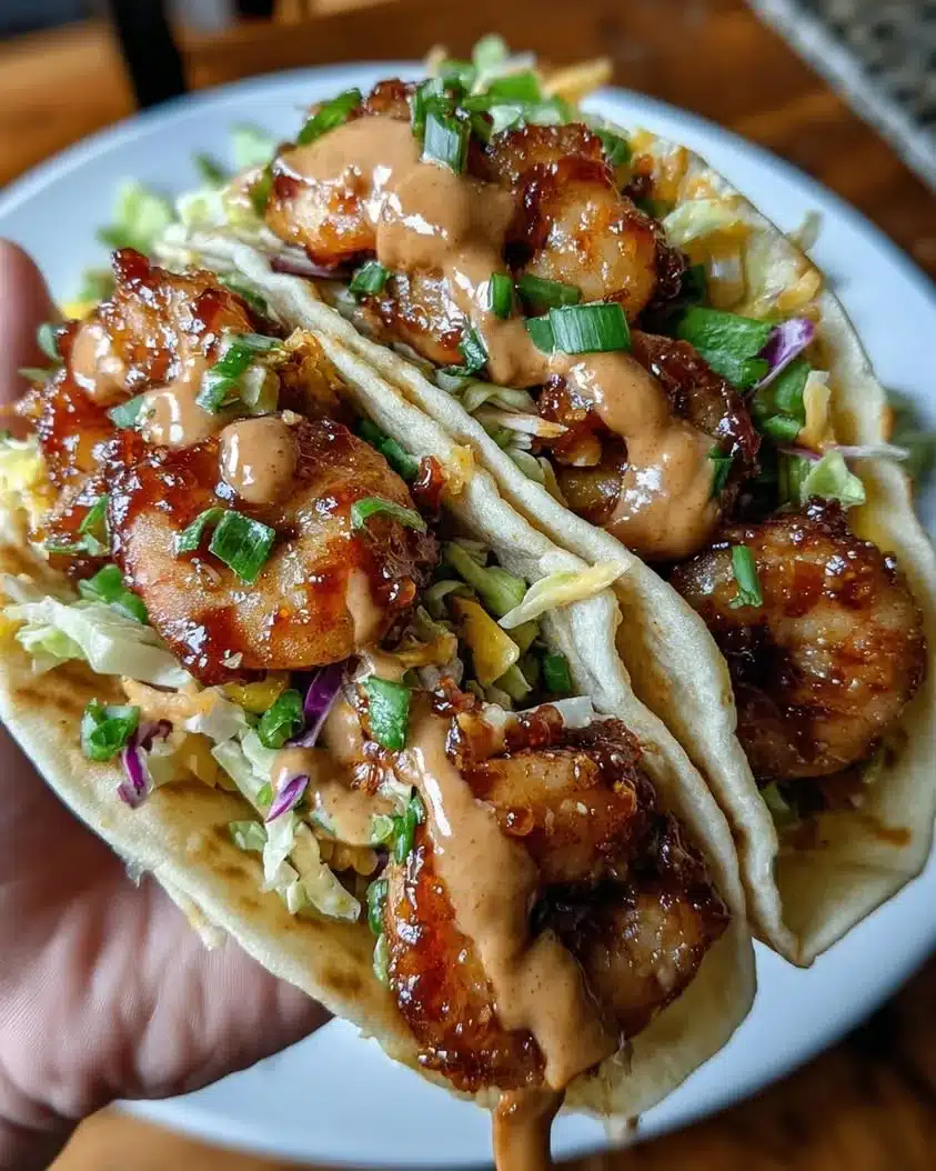 Easy Honey-Chili Crisp Shrimp Tacos for Lunch