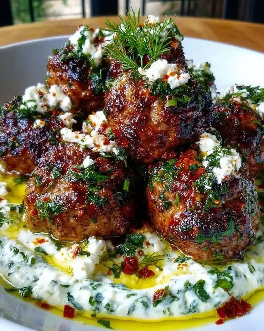 Easy Greek Meatball Bites with Creamy Tzatziki Dinner